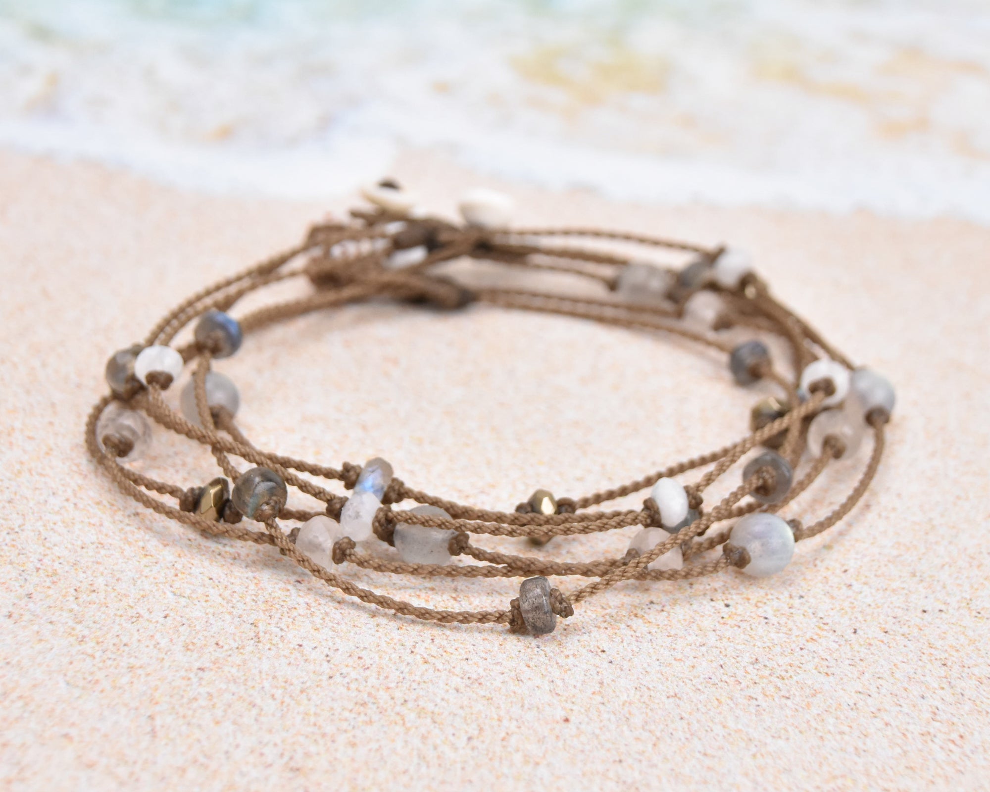 Natural Stones Princess Anklet-Labradorite Pyrite