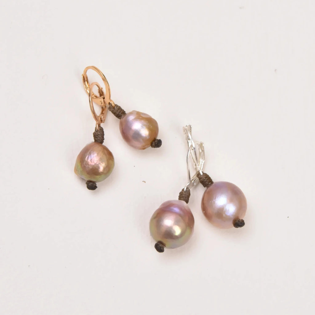 Edison Pearl Drop Earrings Tula Blue Peacock Pearl Gold